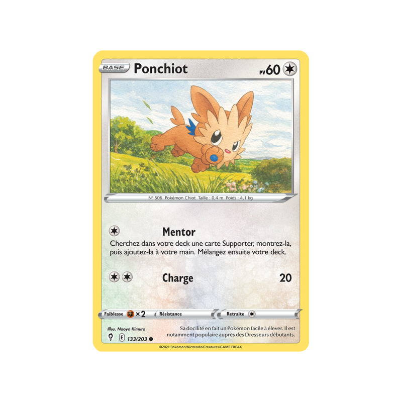 Ponchiot Pv 60 133/203 - Carte Commune - Épée et Bouclier - Évoluti...